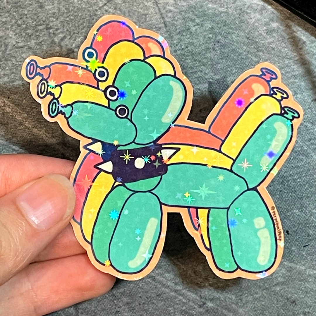 Balloon Dog Holographic Vinyl Sticker - Etsy