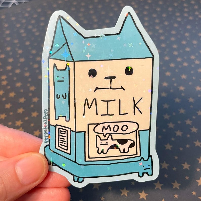 Meepers II | Silly Cat Holographic Stickers - Etsy
