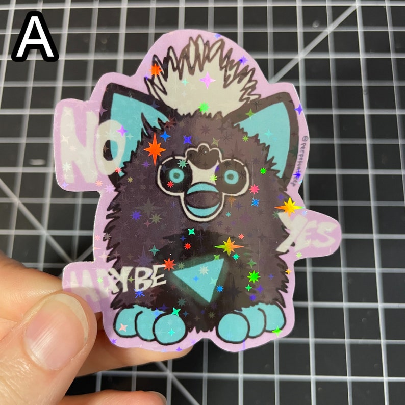 Furby Holographic Vinyl Stickers | Retro Furby Stickers - Etsy