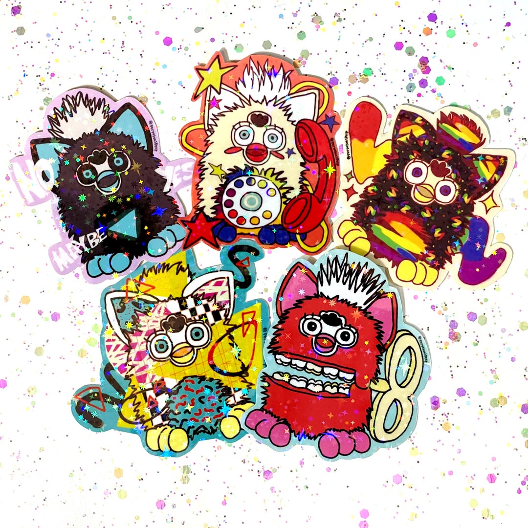Furby Holographic Vinyl Stickers | Retro Furby Stickers - Etsy