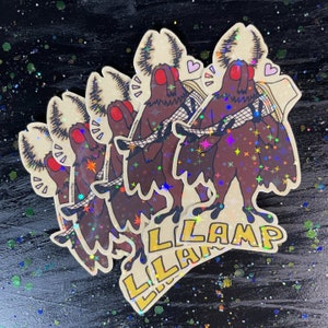 Mothman Holographic Vinyl Sticker | Mothman With Leg Lamp - Etsy