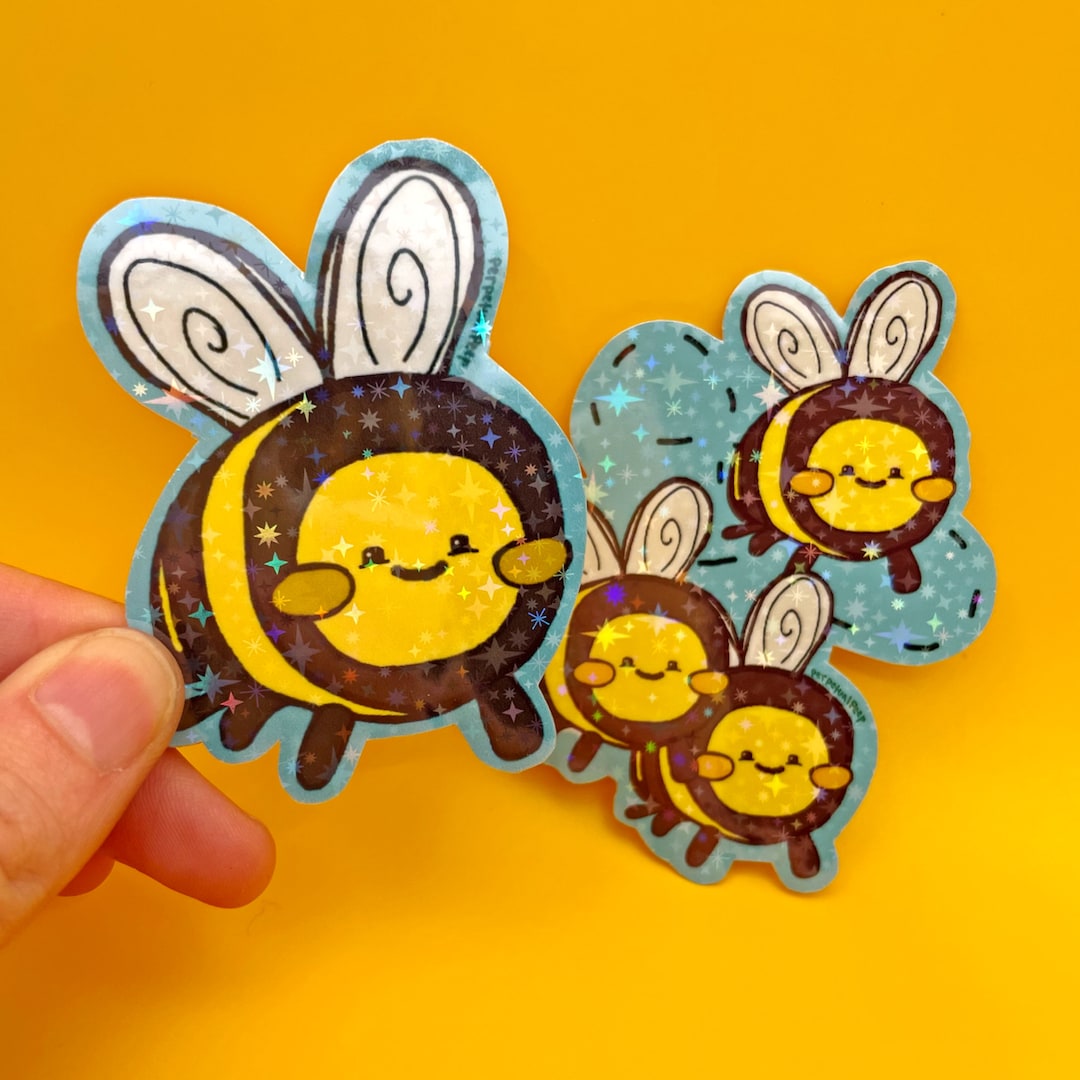 Bee Holographic Vinyl Sticker Cute Bee Stickers - Etsy