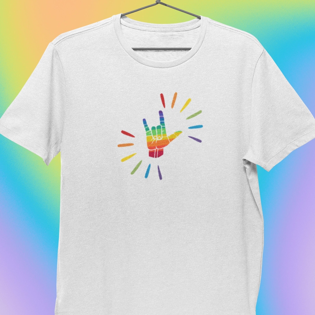 Pride Month Swag With Rainbow I Love You ASL Hand for Sign Language ...