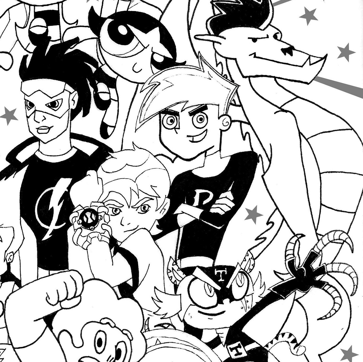 Danny Phantom Ghost Coloring Pages