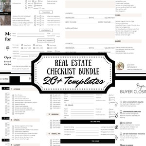 Real Estate Checklist Bundle, Editable Digital Real Estate, Prep ...