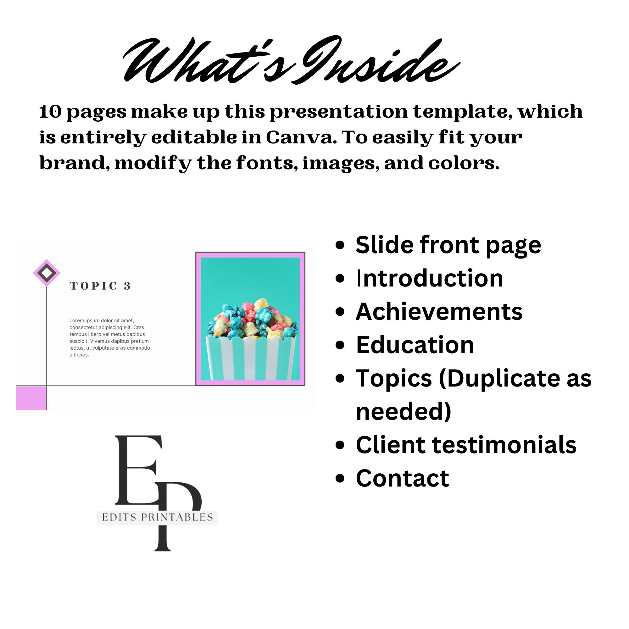 Presentation Template, 10 Page Slide Deck Template, Slide Presentation ...