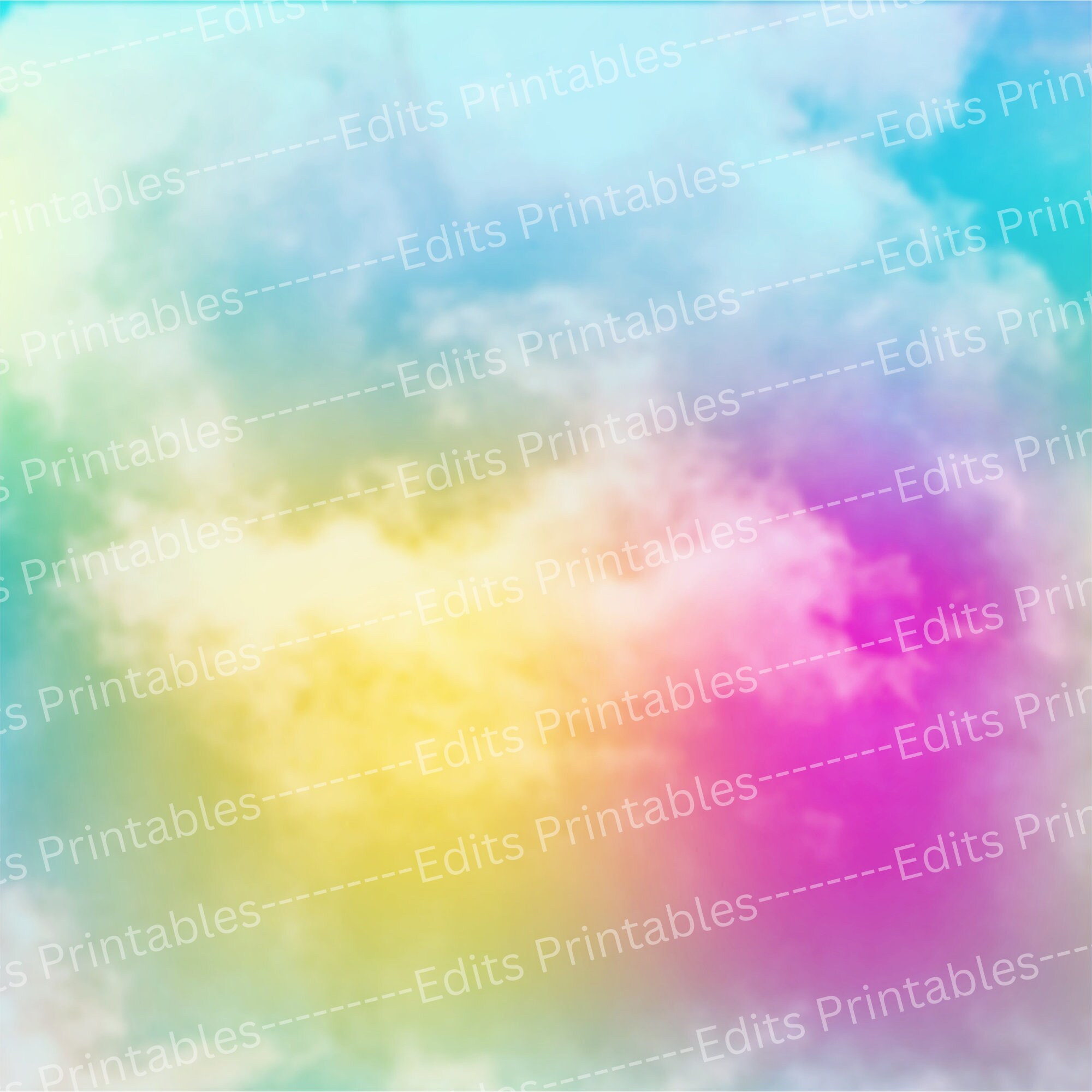 Rainbow Clouds Digital Paper INSTANT DOWNLOAD Digital Cloud - Etsy