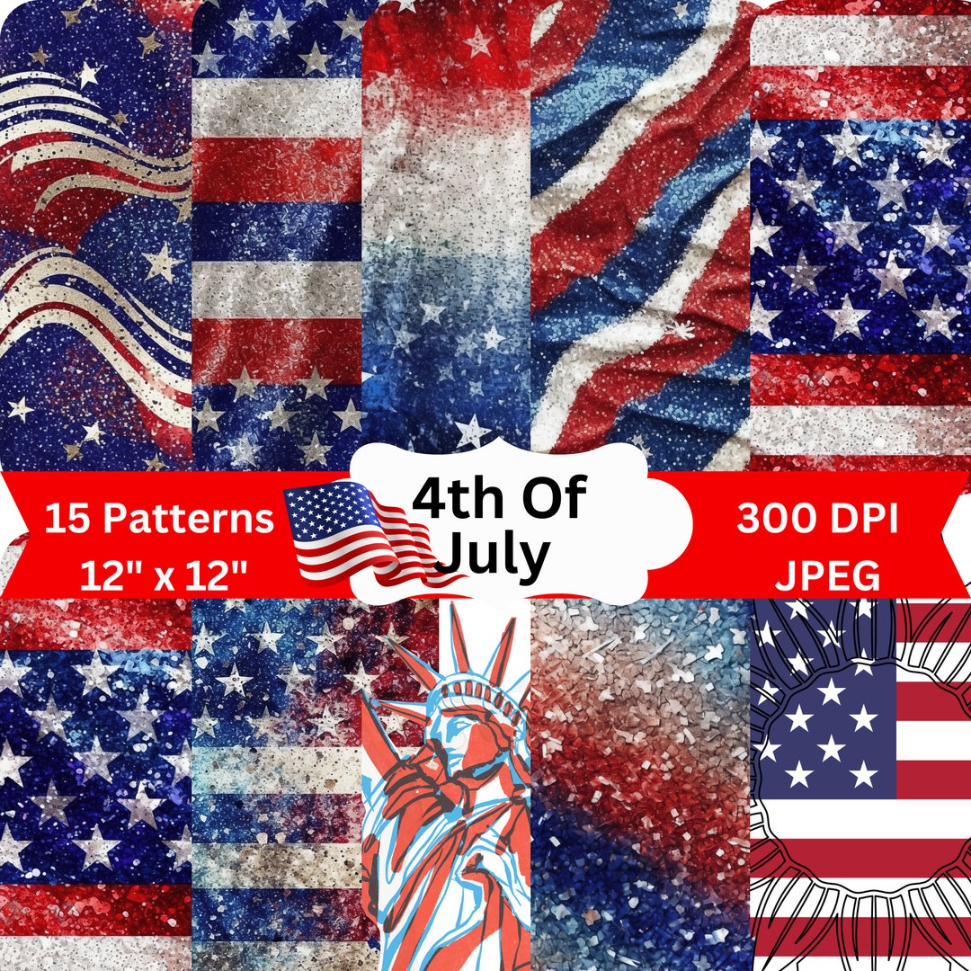 Patriotic Background Digital Paper, Independence Day Background Digital ...