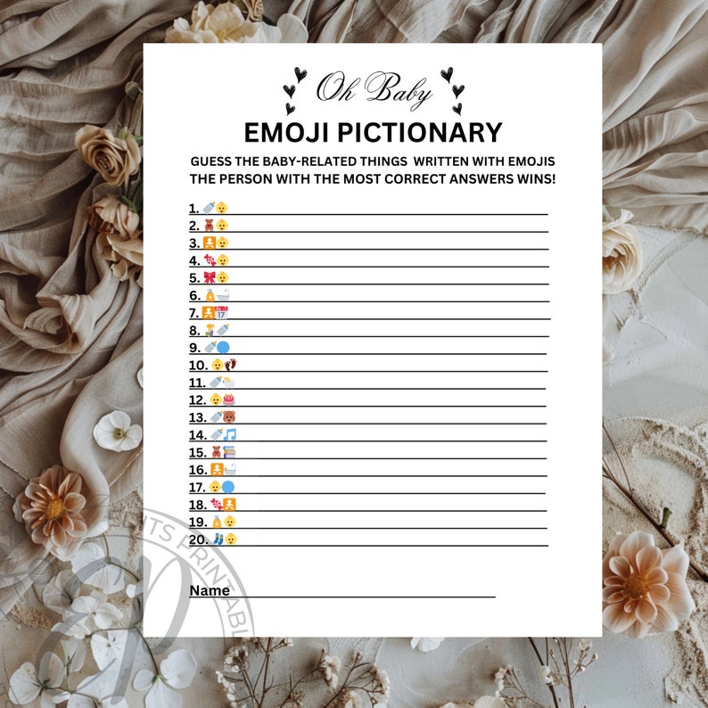 Baby Shower Emoji Pictionary Game (PDF) - Etsy UK