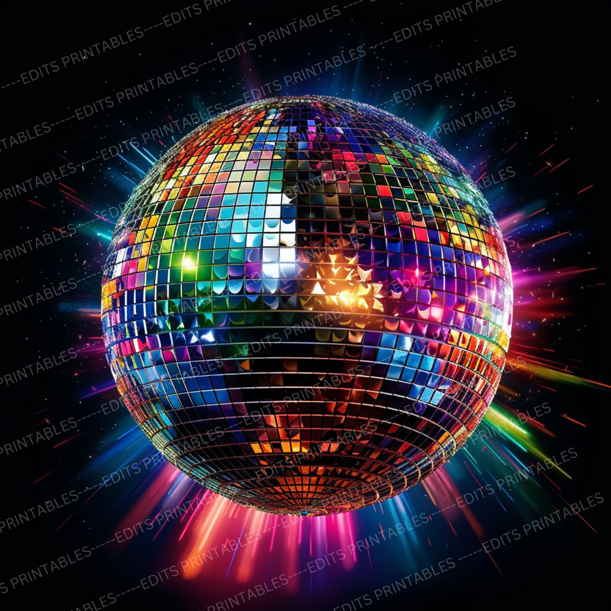 Disco Ball Digital Paper, INSTANT DOWNLOAD, 12x12, Disco Ball ...