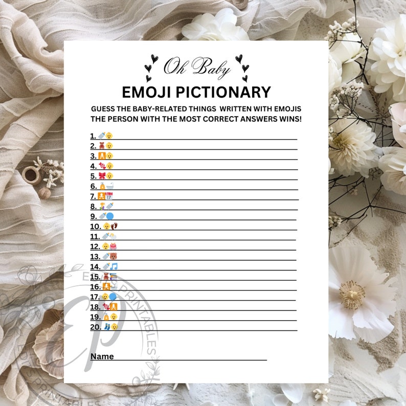 Baby Shower Emoji Pictionary Game (PDF) - Etsy UK
