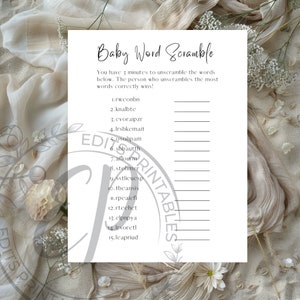 Baby Shower Word Scramble Game: Printable Trivia (PDF) - Etsy