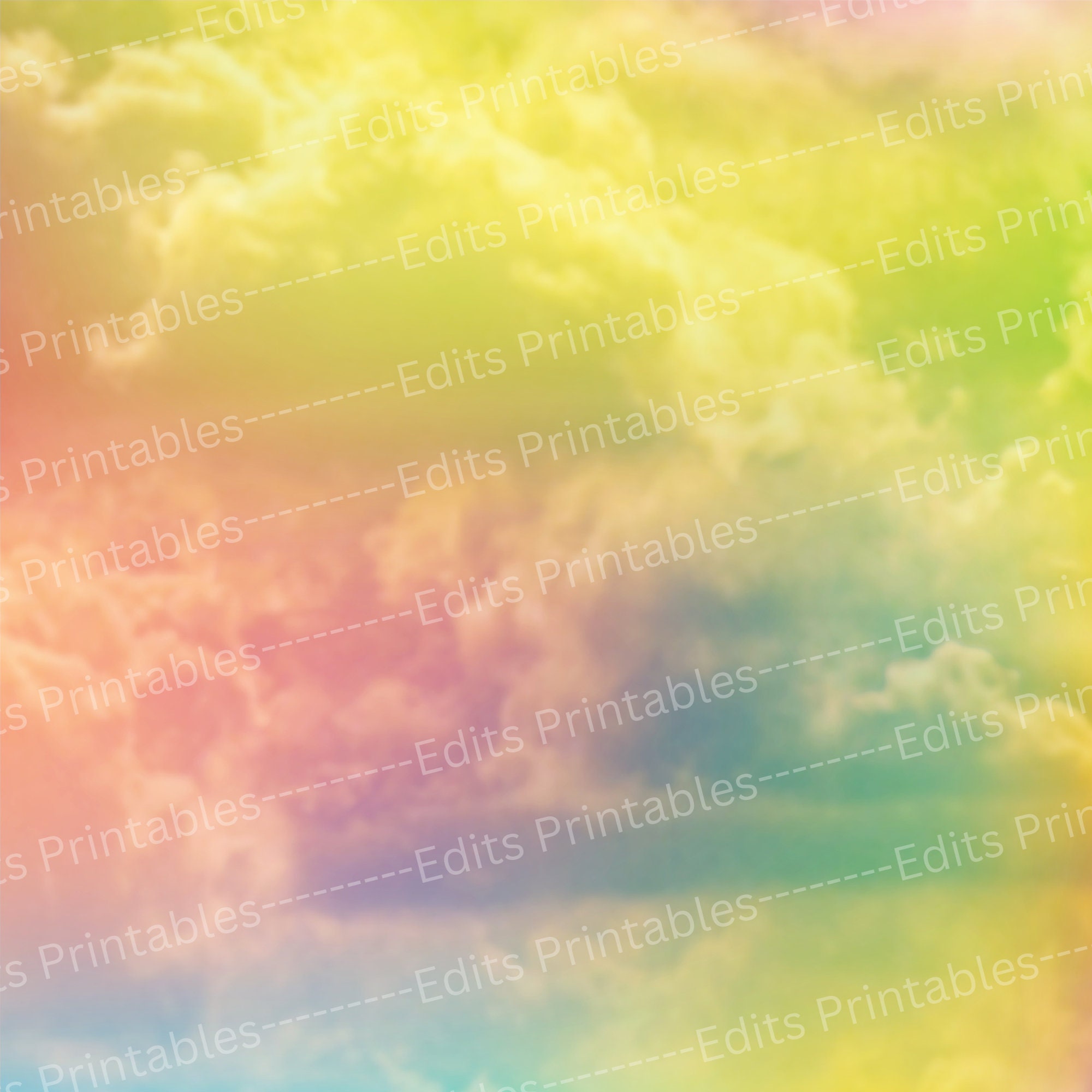 Rainbow Clouds Digital Paper INSTANT DOWNLOAD Digital Cloud - Etsy