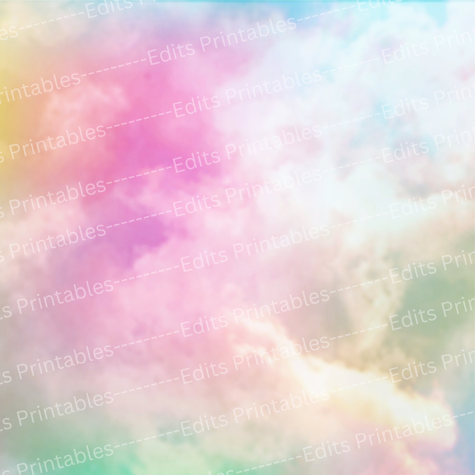 Rainbow Clouds Digital Paper INSTANT DOWNLOAD Digital Cloud - Etsy