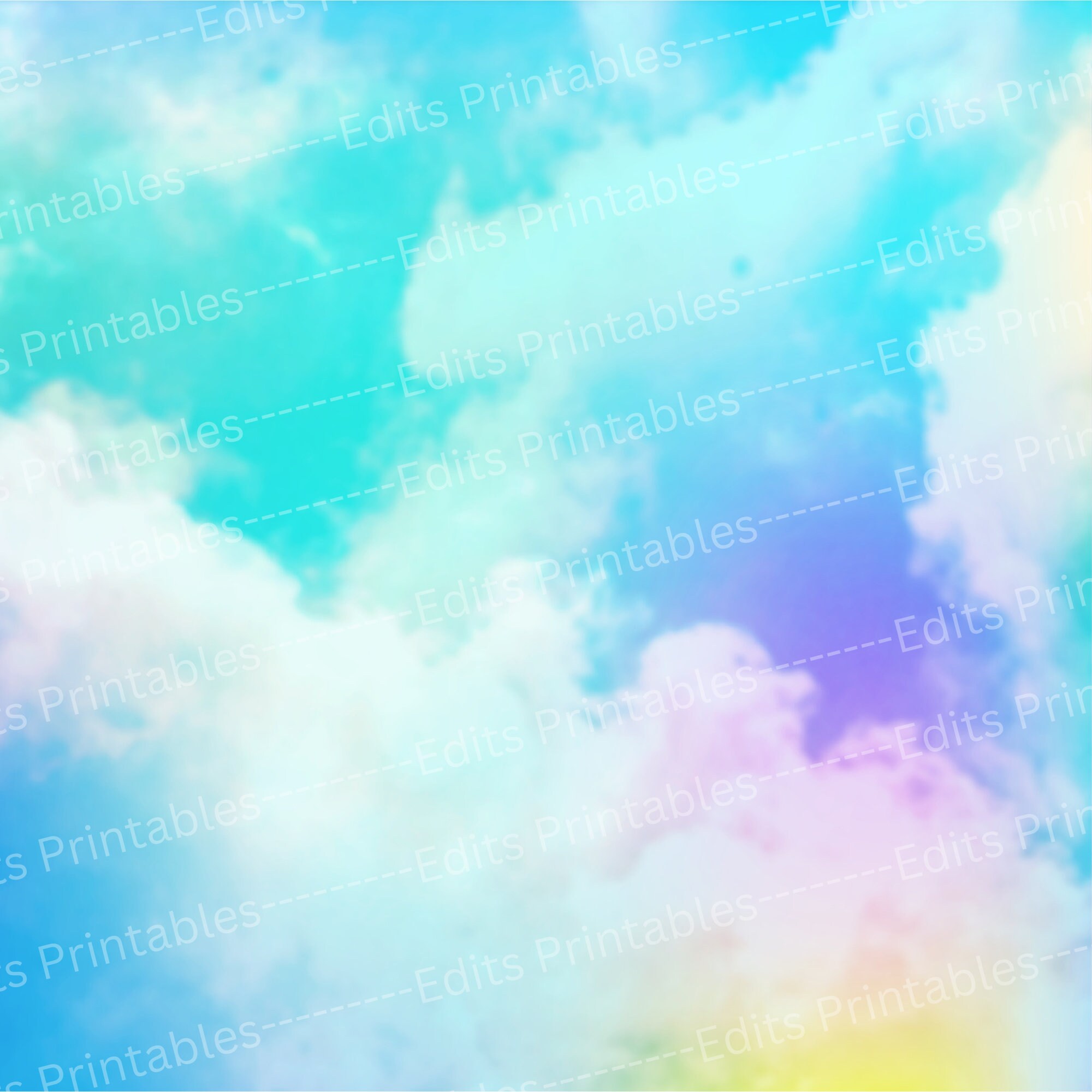 Rainbow Clouds Digital Paper INSTANT DOWNLOAD Digital Cloud - Etsy