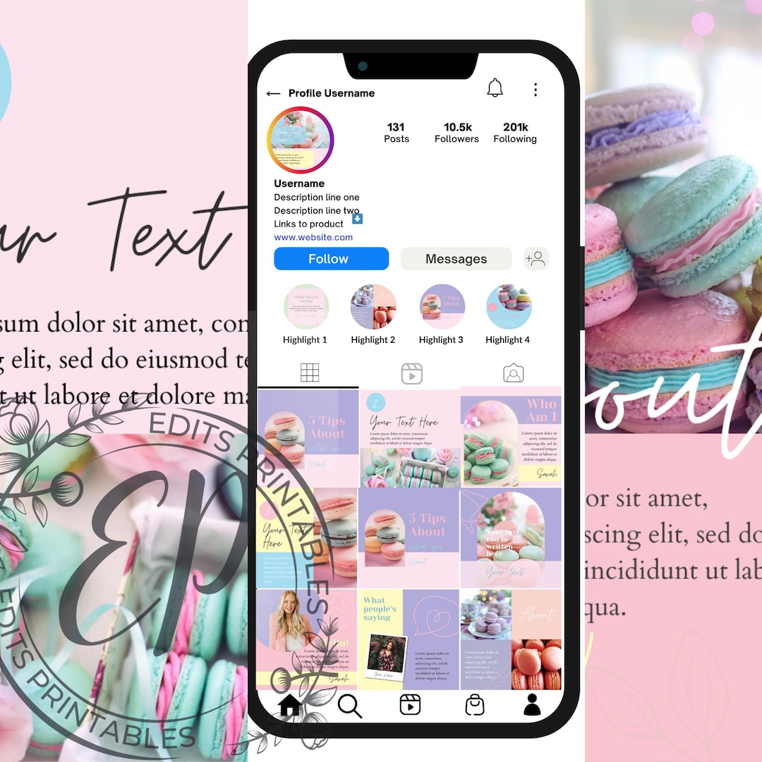 Instagram Post Templates, 100 Colorful Instagram Template for Canva ...