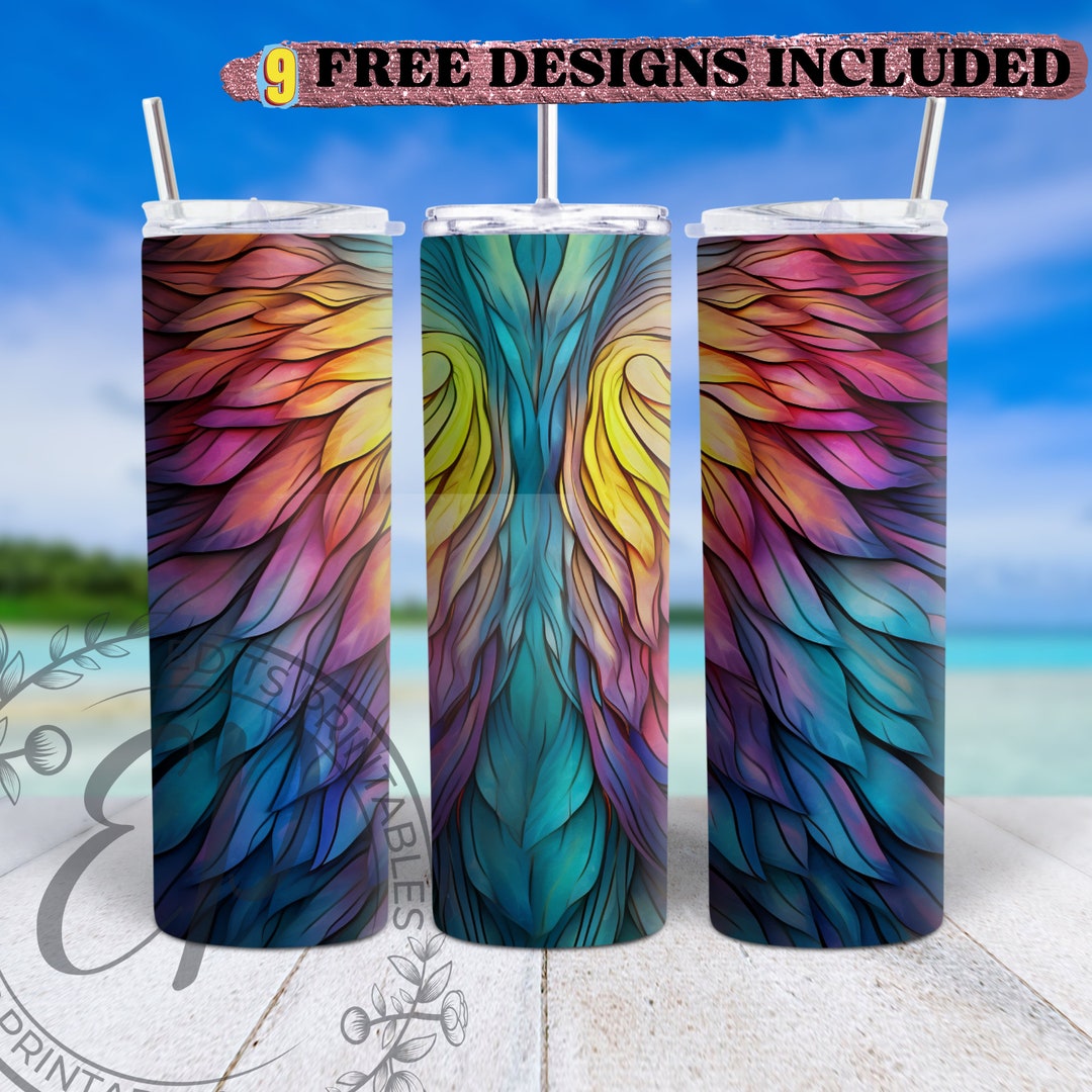 Angel Wings Sublimation Tumbler Wrap, 20 Oz Skinny Tumbler Sublimation ...