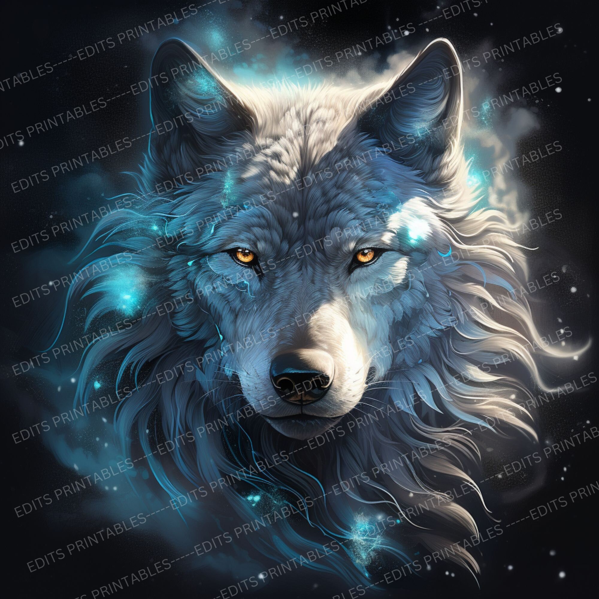 Wolf Clipart, Mystical Interpretations, Instant Download JPEG, Pack of ...