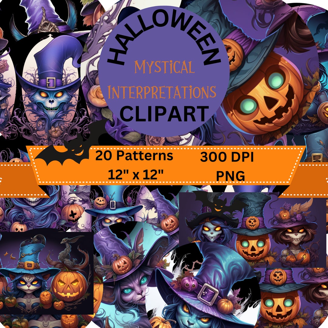 Halloween Clipart, Mystical Interpretations, Instant Download PNG ...