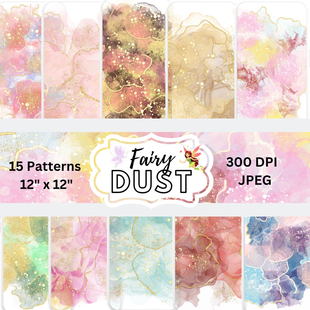 Gold Glitter Fairy Dust Digital Paper: 12x12 Scrapbook Backgrounds ...