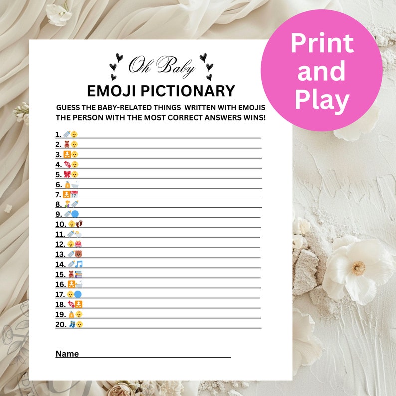 Baby Shower Emoji Pictionary Game (PDF) - Etsy UK