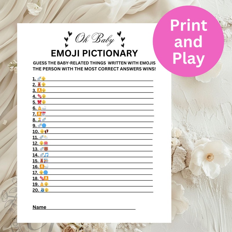 Baby Shower Pictionary - Etsy