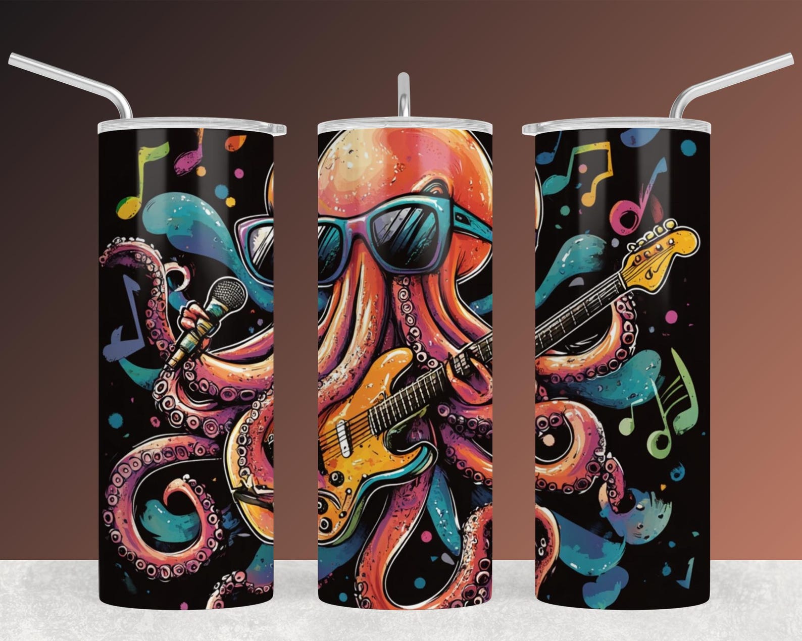 Rockstar Octopus Tumbler Wrap – Music Design (digital Download) - Etsy