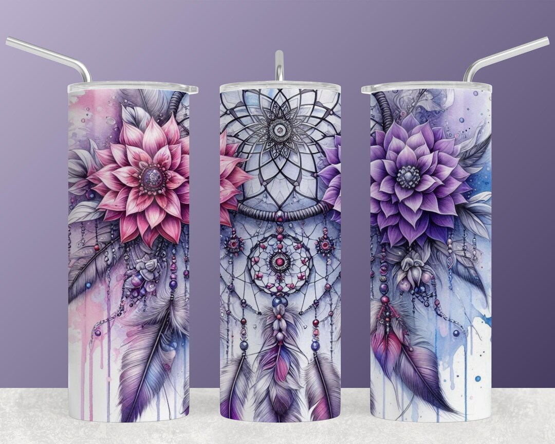 Intricate Dreamcatcher Tumbler Wrap With Floral Design - Instant ...