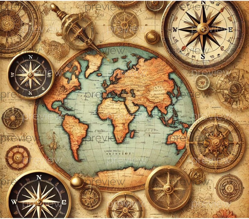 Vintage World Map Tumbler Wrap Digital Download - Etsy