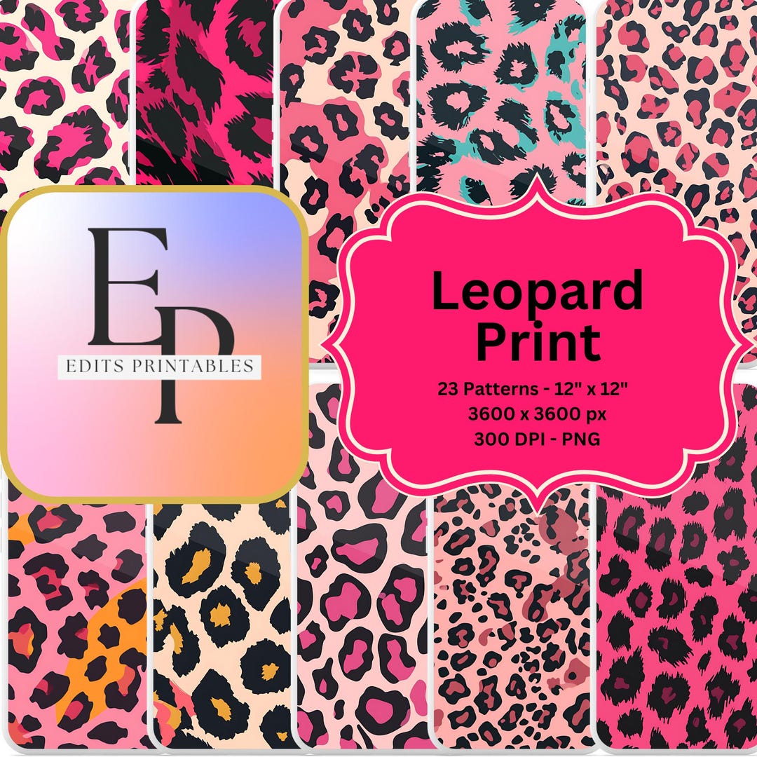 Digital Paper, Leopard Print Digital Paper, INSTANT DOWNLOAD, 12x12 ...