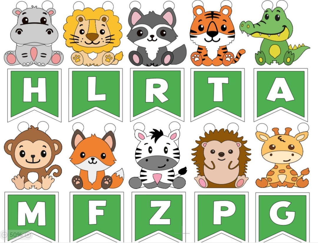 Safari Animals Banner Woodland Animal Garland, Animals Banner Animal ...