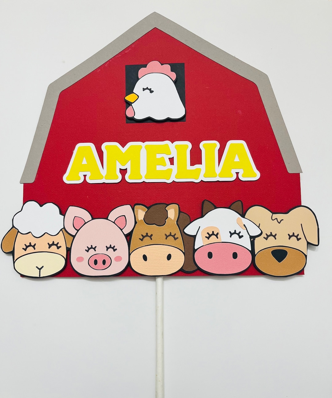 Farm Cake Topper Farm Birthday Cake Topper Farm Animal Cake Topper ...