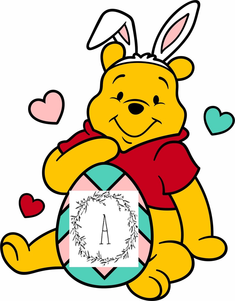 Easter Cracked Egg Winnie the Pooh Svg Layered Bundle, Instant Download ...