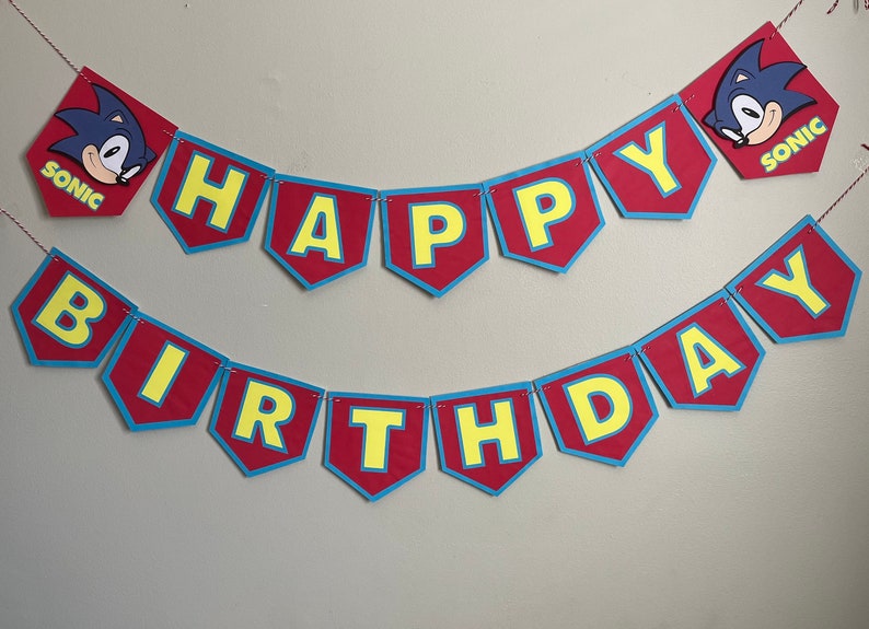 Sonic the Hedgehog Banner/ Happy Birthday Sonic Banner Decor/ Sonic ...