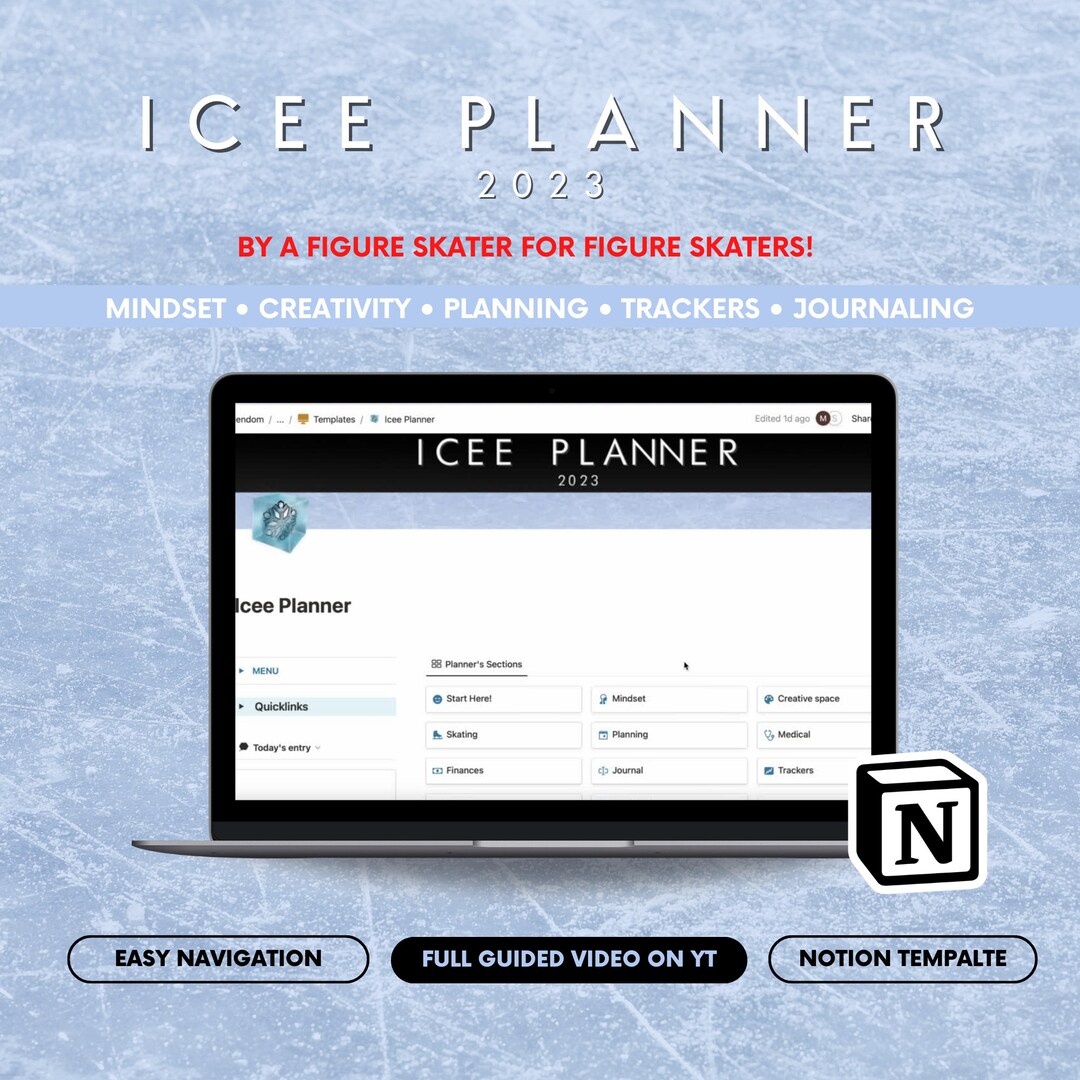 2023 Icee Planner | the Ice Skater Digital Planner • Notion Template - Etsy