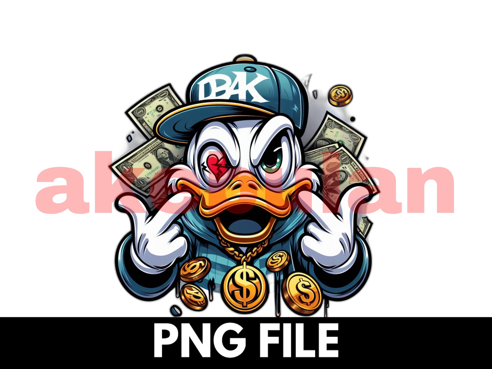 Scrooge Money Duck Broken Heart Character Dollar Signs, Rapper ...