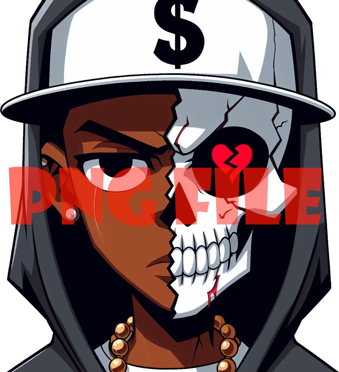 Boondocks Style Cartoon, Rapper,ski Mask, Hip Hop, Gangster, PNG ...