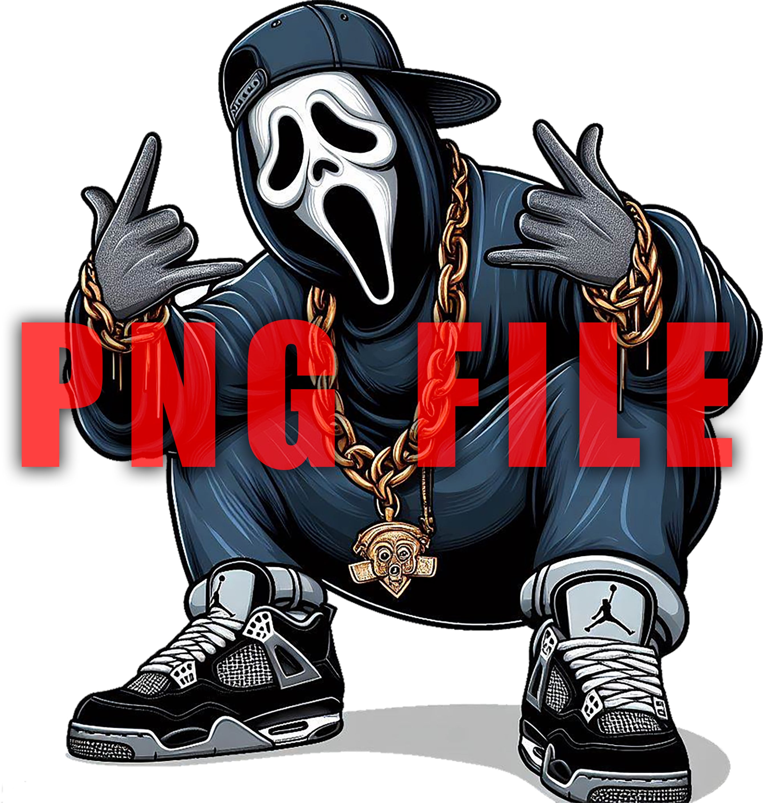 Ghost Face Gangster Character Dollar Sign Rapper Hip Hop Gangster Png Art Urbanstreet