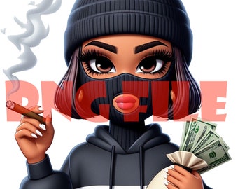 Boondocks Style Cartoon, Rapper,ski Mask, Hip Hop, Gangster, PNG ...