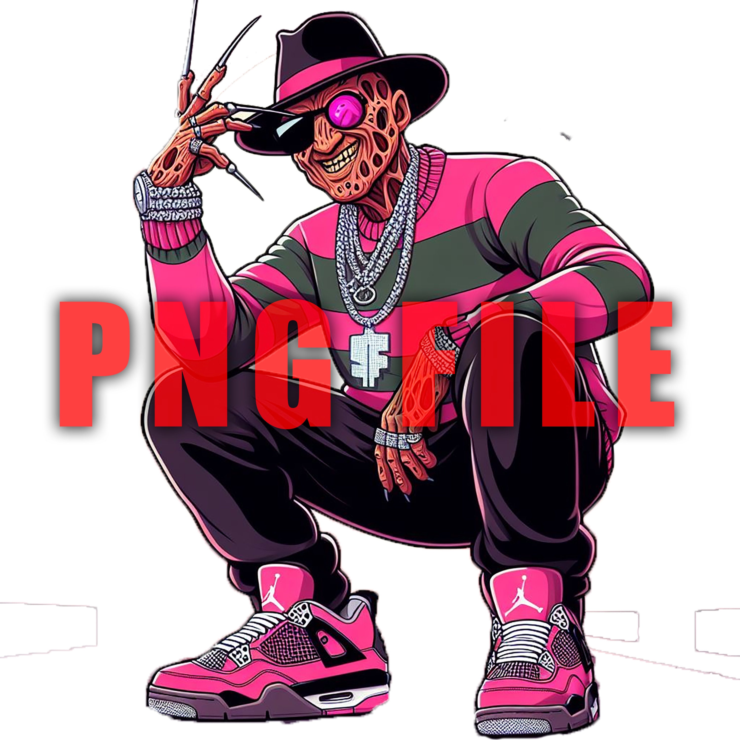 Freddy Krueger Gangster Character Dollar Sign, Rapper, , Hip Hop ...