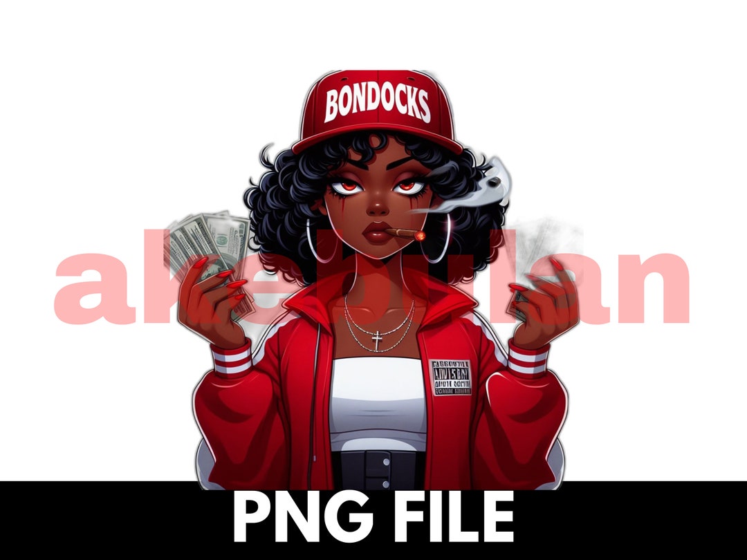 Female Boondocks Style Cartoon, Rapper,ski Mask, Gangster, PNG, Cricut ...