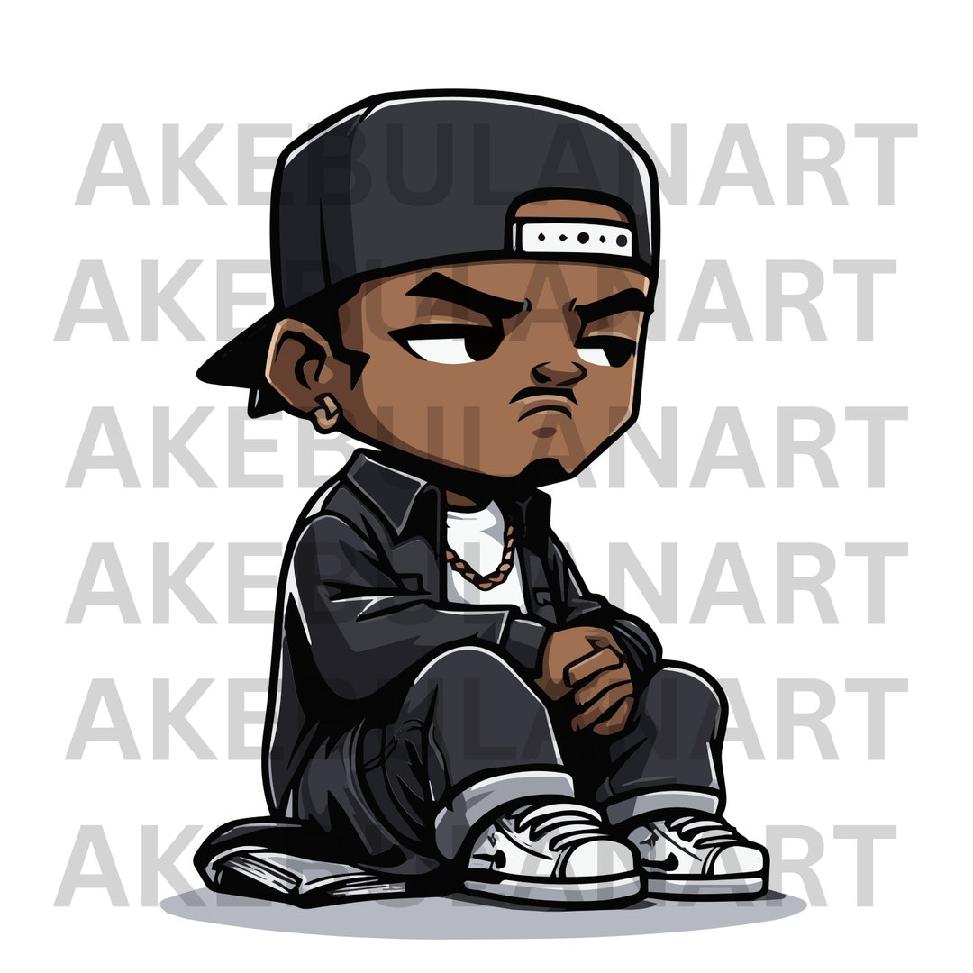 Dibujos animados estilo Boondocks, Rapero, Pasamontañas, Hip hop ...