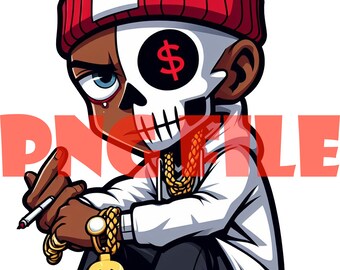 Boondocks Style Cartoon, Rapper,ski Mask, Hip Hop, Gangster, PNG ...