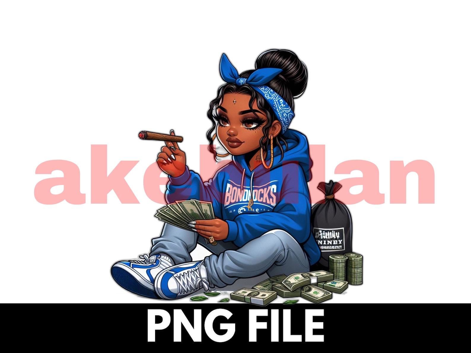 Female Boondocks Style Cartoon, Rapper,ski Mask, Gangster, PNG, Cricut ...