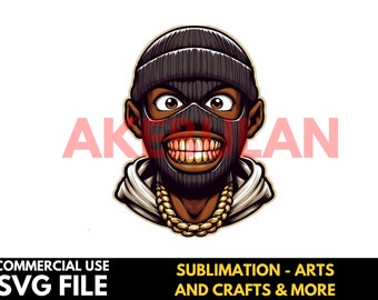 Boondocks Style Cartoon, Rapper,ski Mask, Hip Hop, Gangster, PNG ...