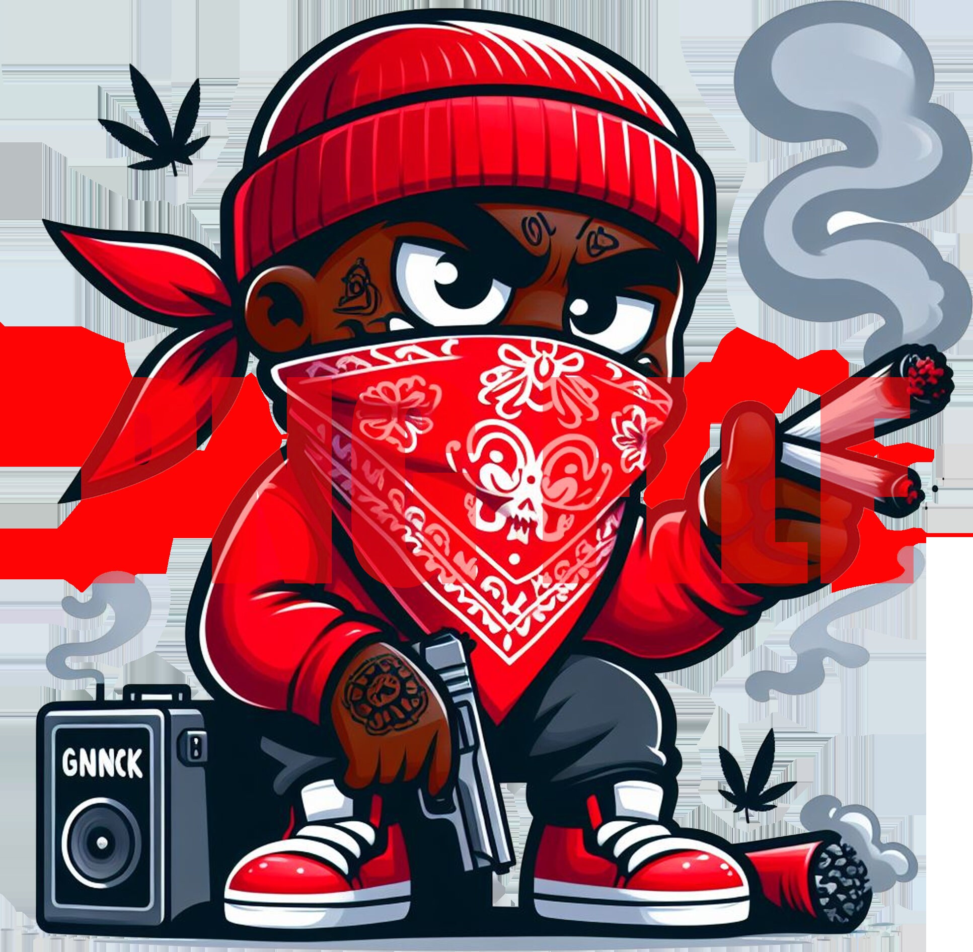 Blood Boondocks Style Cartoon Rapperski Mask Hip Hop - Etsy