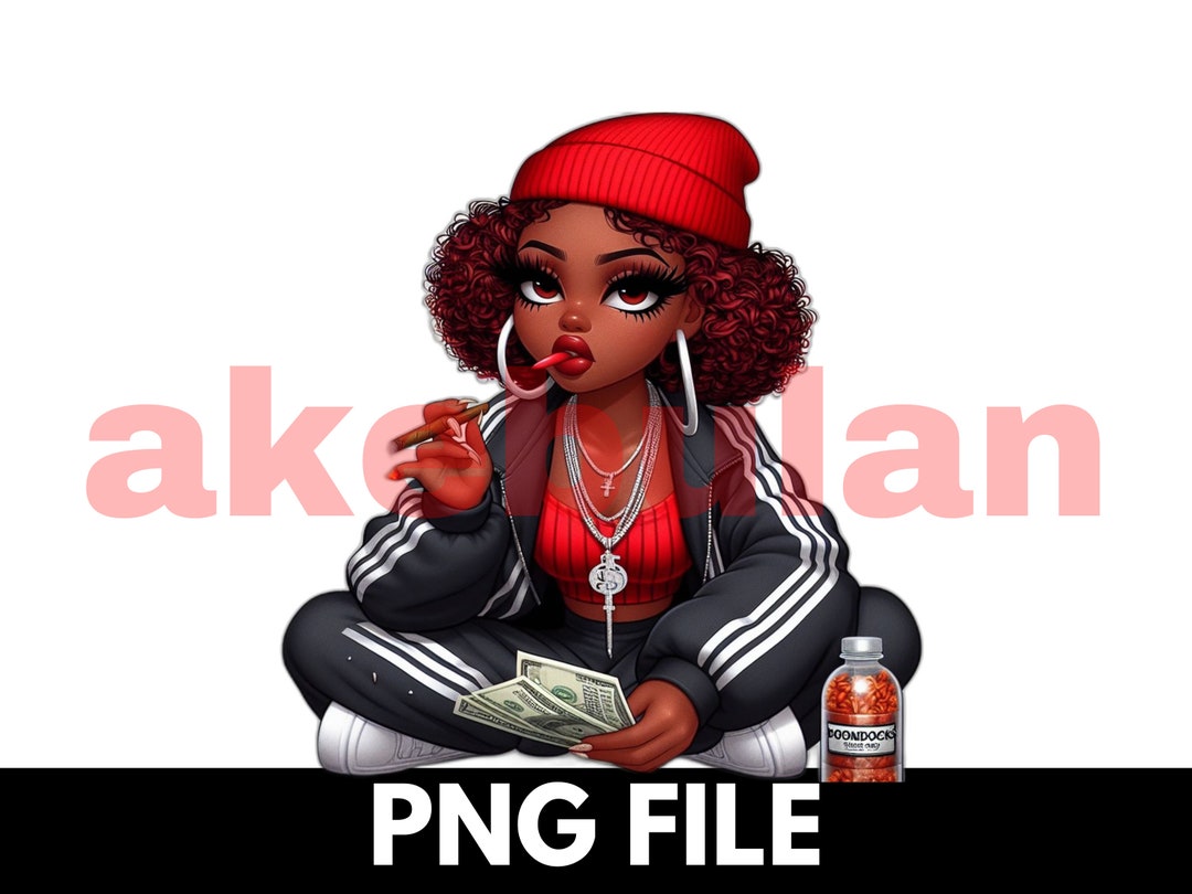 Female Boondocks Style Cartoon, Rapper,ski Mask, Gangster, PNG, Cricut ...