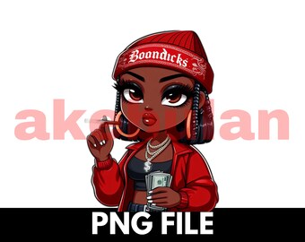 Female Boondocks Style Cartoon, Rapper,ski Mask, Gangster, PNG, Cricut ...