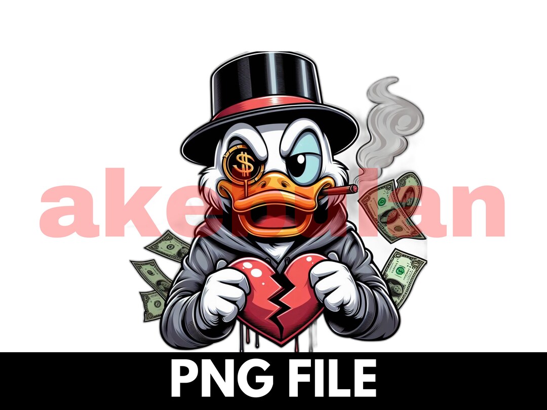 Scrooge Money Duck Broken Heart Character Dollar Signs, Rapper ...