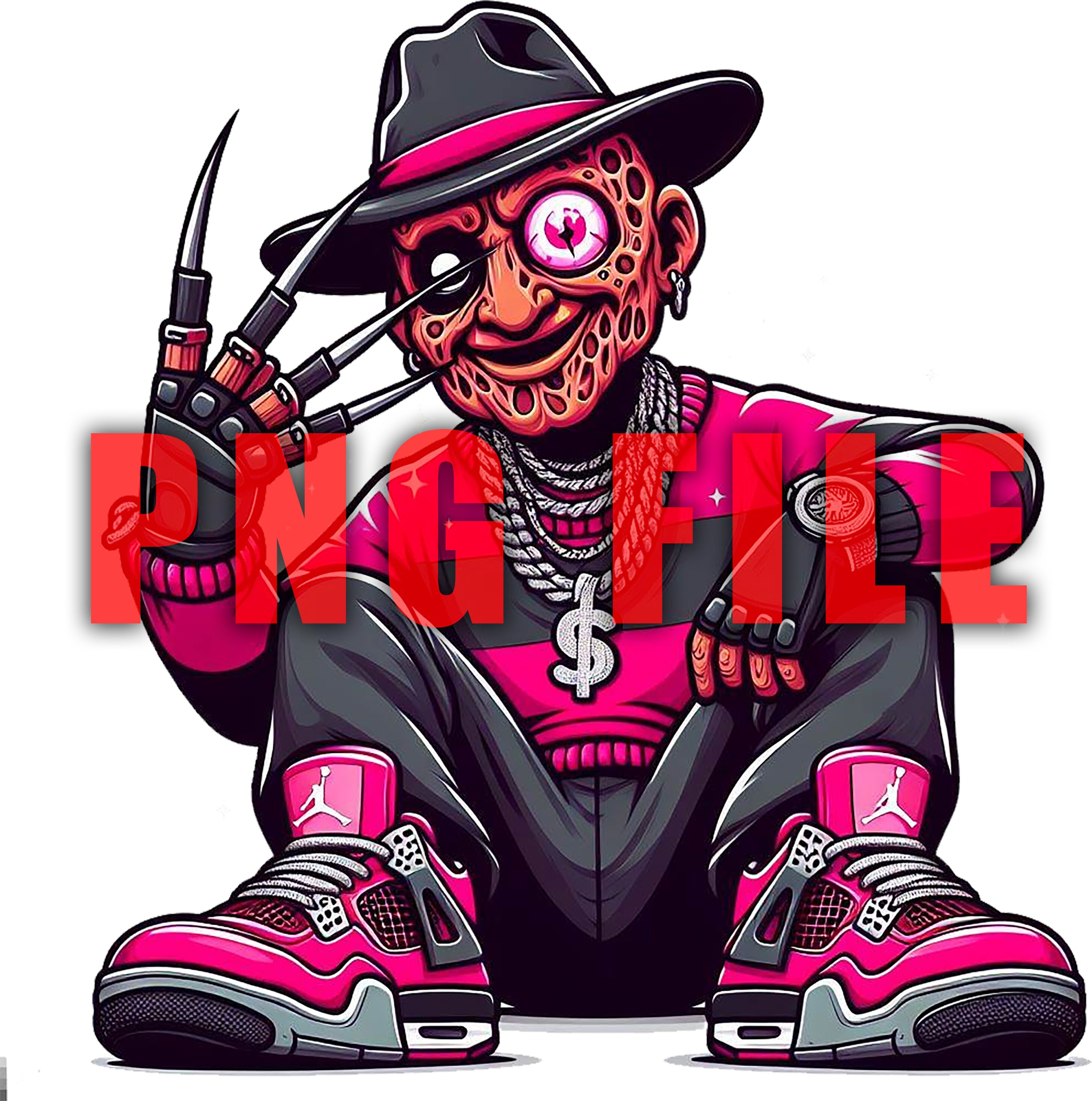 Freddy Krueger Gangster Character Dollar Sign, Rapper, Hip Hop,gangster ...